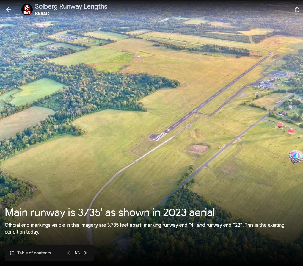 BRAAC: How long is Solberg Airport runway length?
